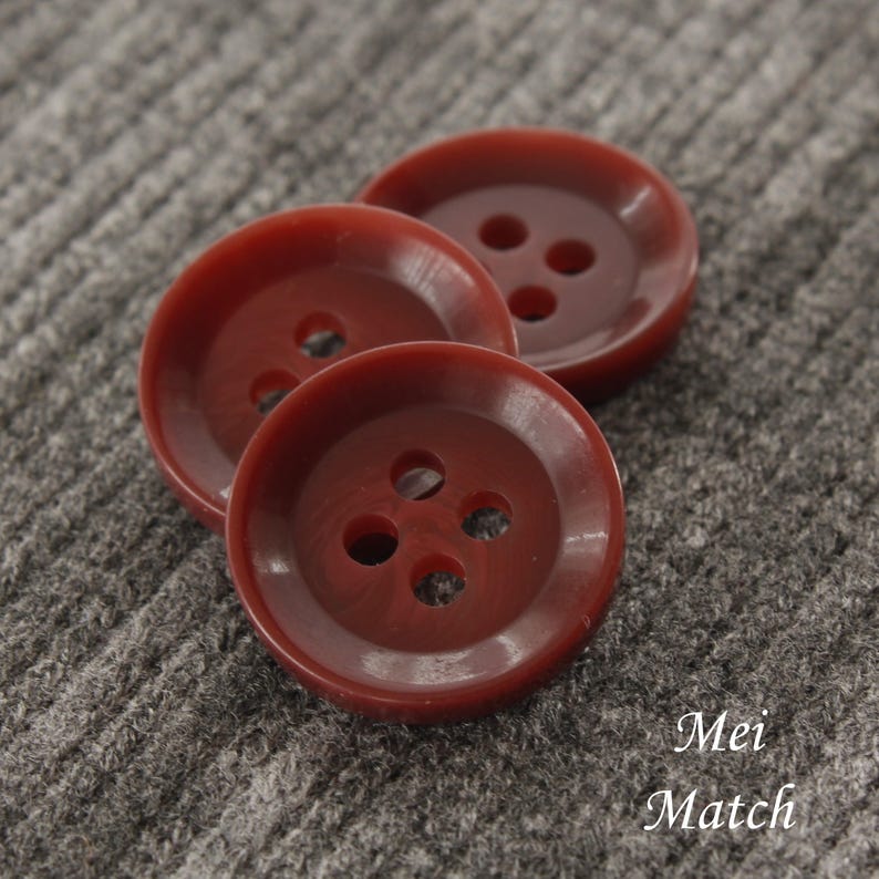 Wine Red Buttons, Plastic, 4 Holes, 15mm or 20mm, Pack of 10(B1169) - Etsy