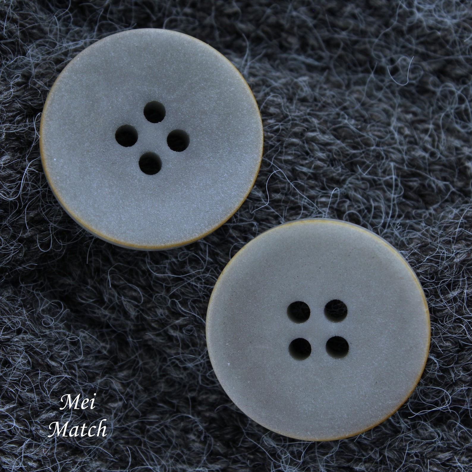 4 Holes Grey Buttons With Brown Rim, Corozo, 11.5mm, 15mm, 17.5mm, 20mm ...