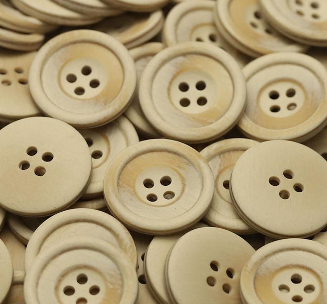 Wood-texture Buttons, Creamy and Warm Tone, Plastic, 15mm, 17mm, 21mm ...