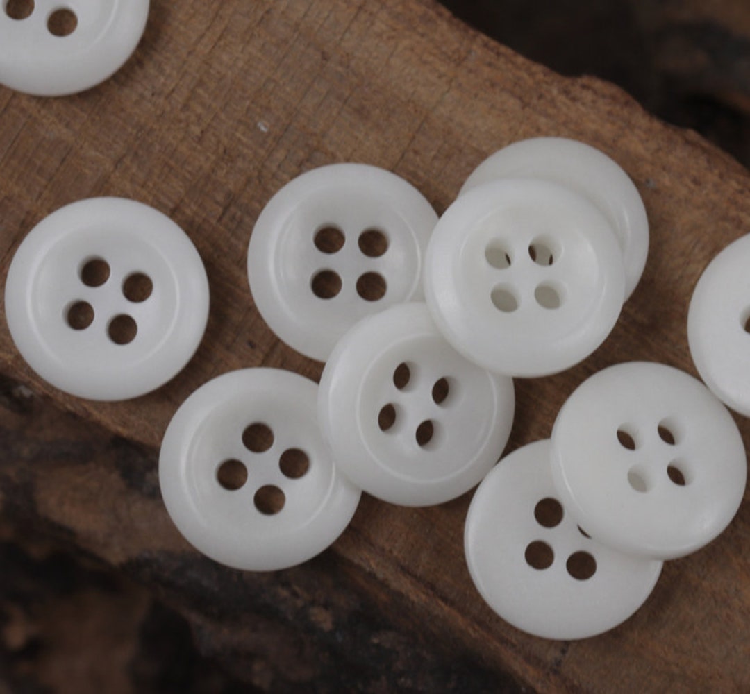 Natural Corozo White Buttons 4 Holes, 11.5mm, Pack 10B769 - Etsy