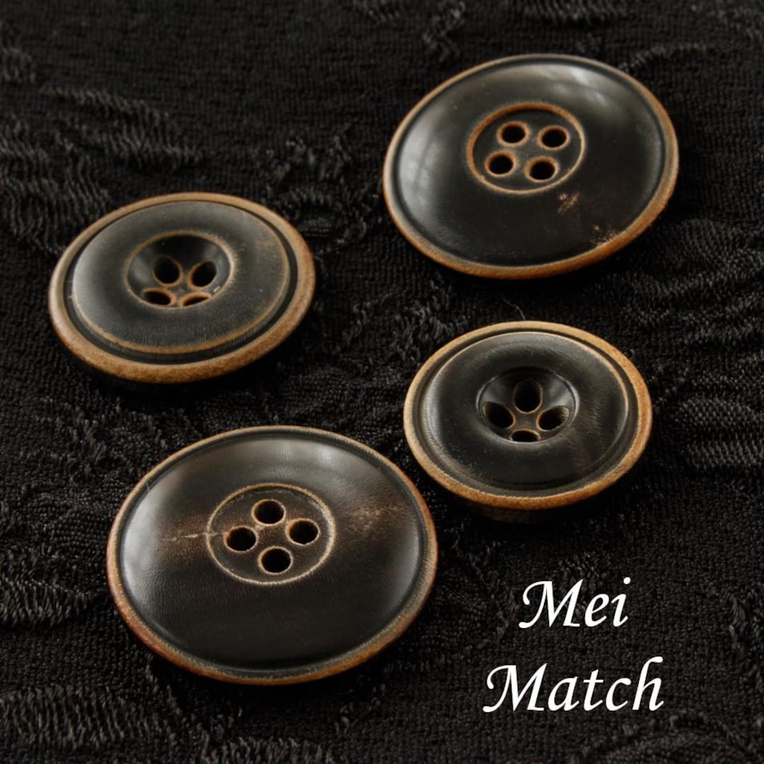 Burnt Design Suit Buttons, Horn, Black or Brown, 15mm, 18mm, 20mm or ...