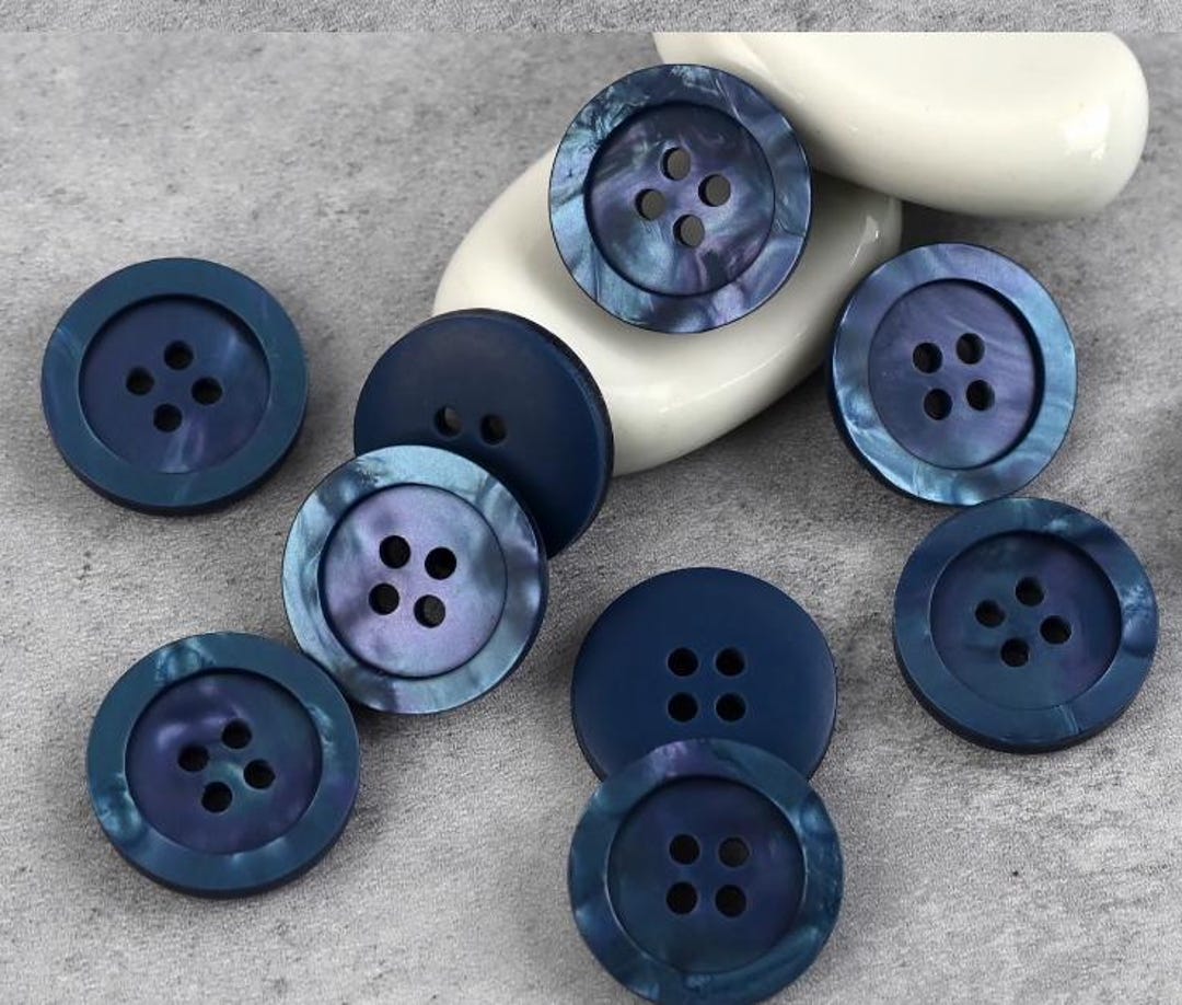 17.5mm Pearly Blue Plastic Buttons, 4 Holes, Pack of 10(B1880) - Etsy
