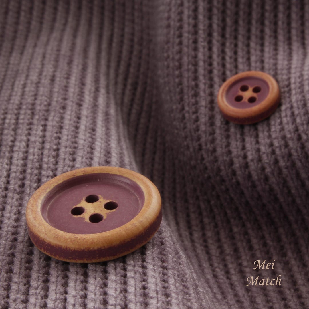 Jam Purple Wooden Buttons, With Brown Rim, 11mm, 13mm, 15mm, 20mm, Pack ...