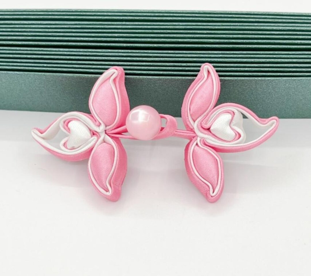 Pink Frog Closures, 7.5cm/2.95“, Lotus Flower Design, 2 Sets(b1003) - Etsy
