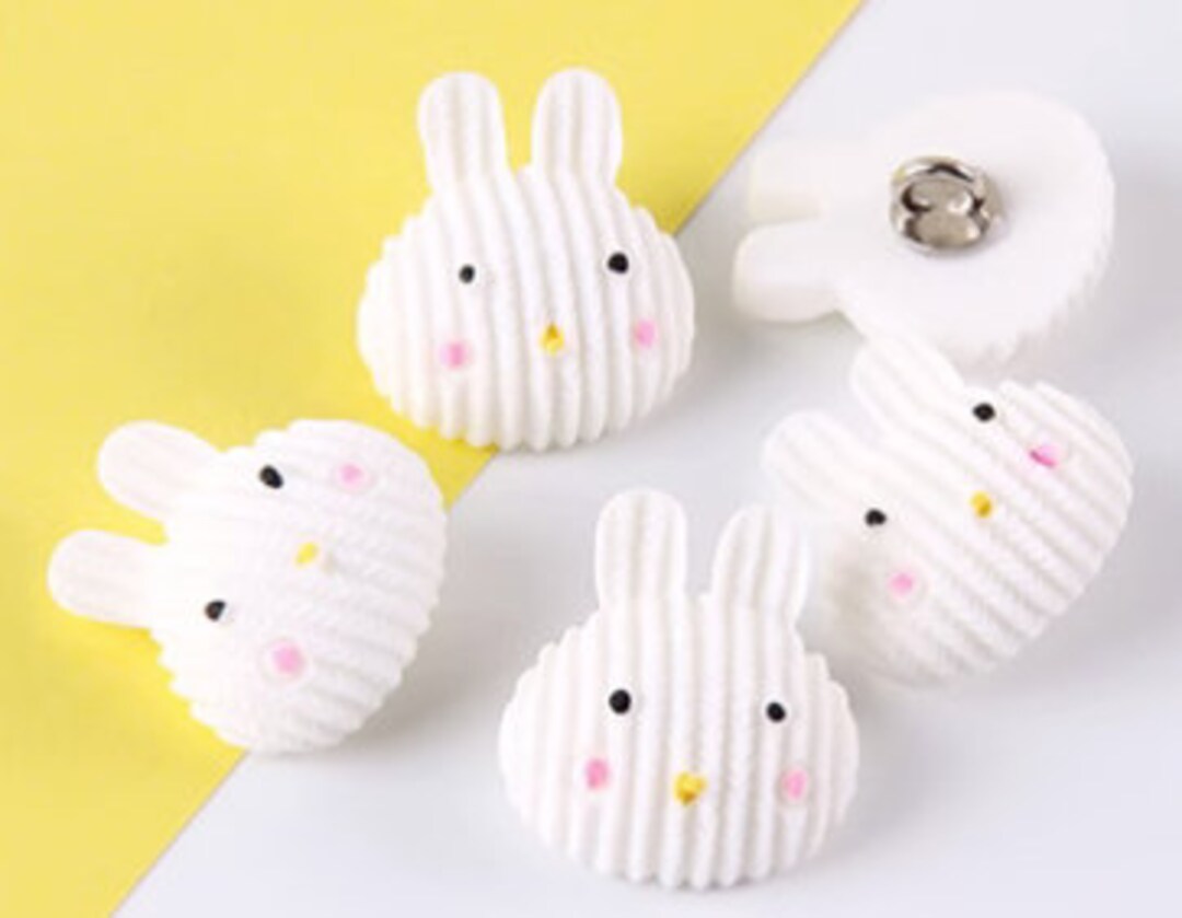 Rabbit Buttons, White or Pank, Pack of 5B025 - Etsy