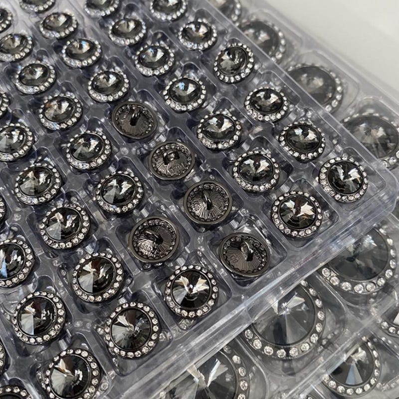 Black Rhinestone Buttons - Etsy
