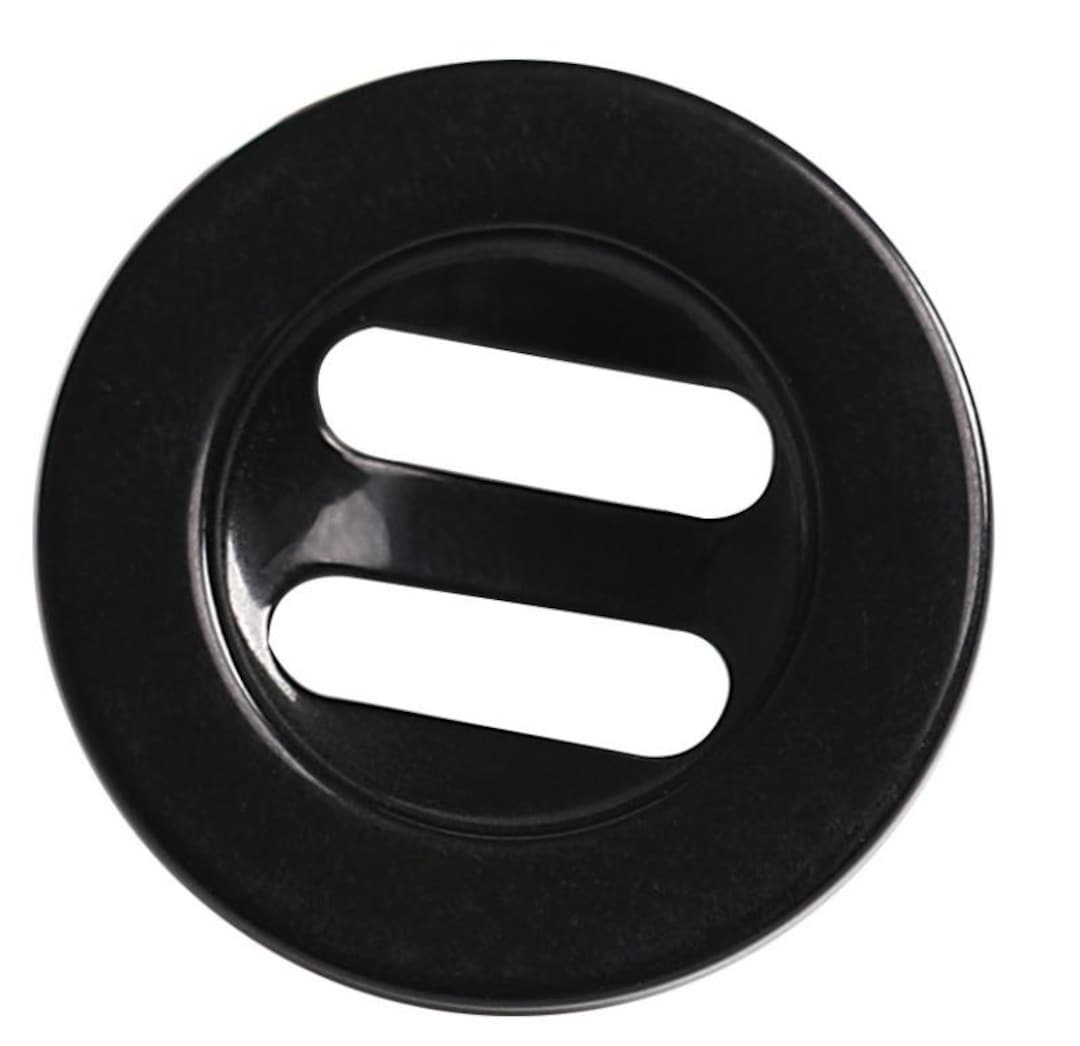 Round Black Two-hole Slider Buttons, Plastic, Available in 15mm, 18mm ...