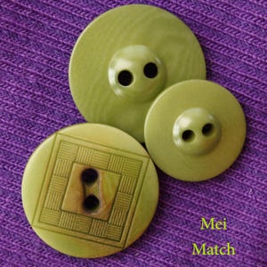 Olive Green Buttons, Natural Corozo, Brown Checkered Pattern, 15mm, 17.5mm or 20mm, Pack of 10 ...