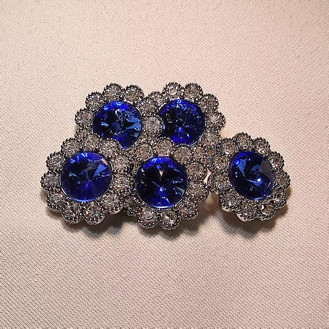 Rhinestone Buttons Royal Blue, Flower Shape Design, 12mm, 15mm, 18mm ...