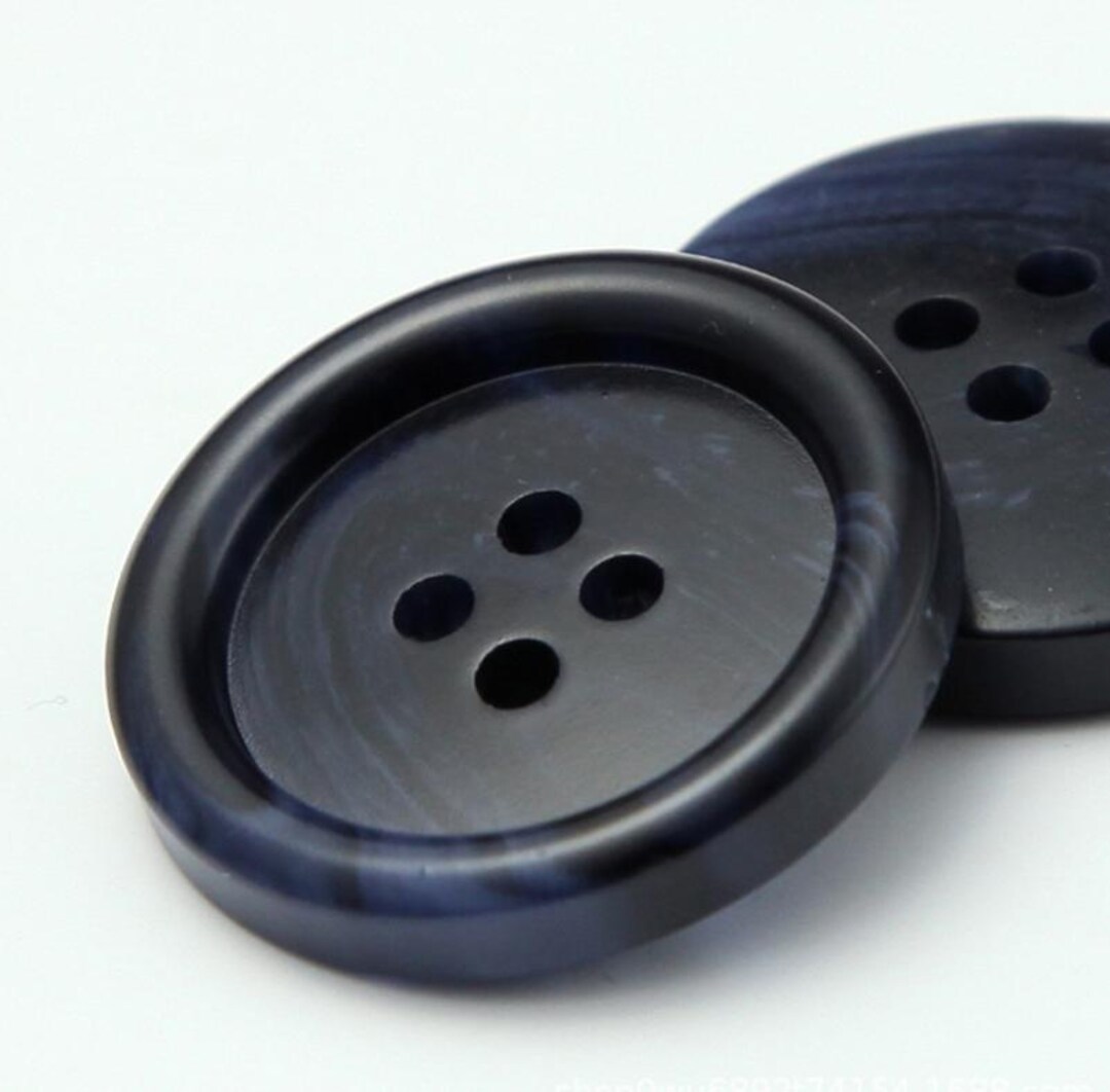 Dark Blue Buttons 4 Holes, Plastic, 20mm 23mm or 25mm, Pack of 10(B1272 ...