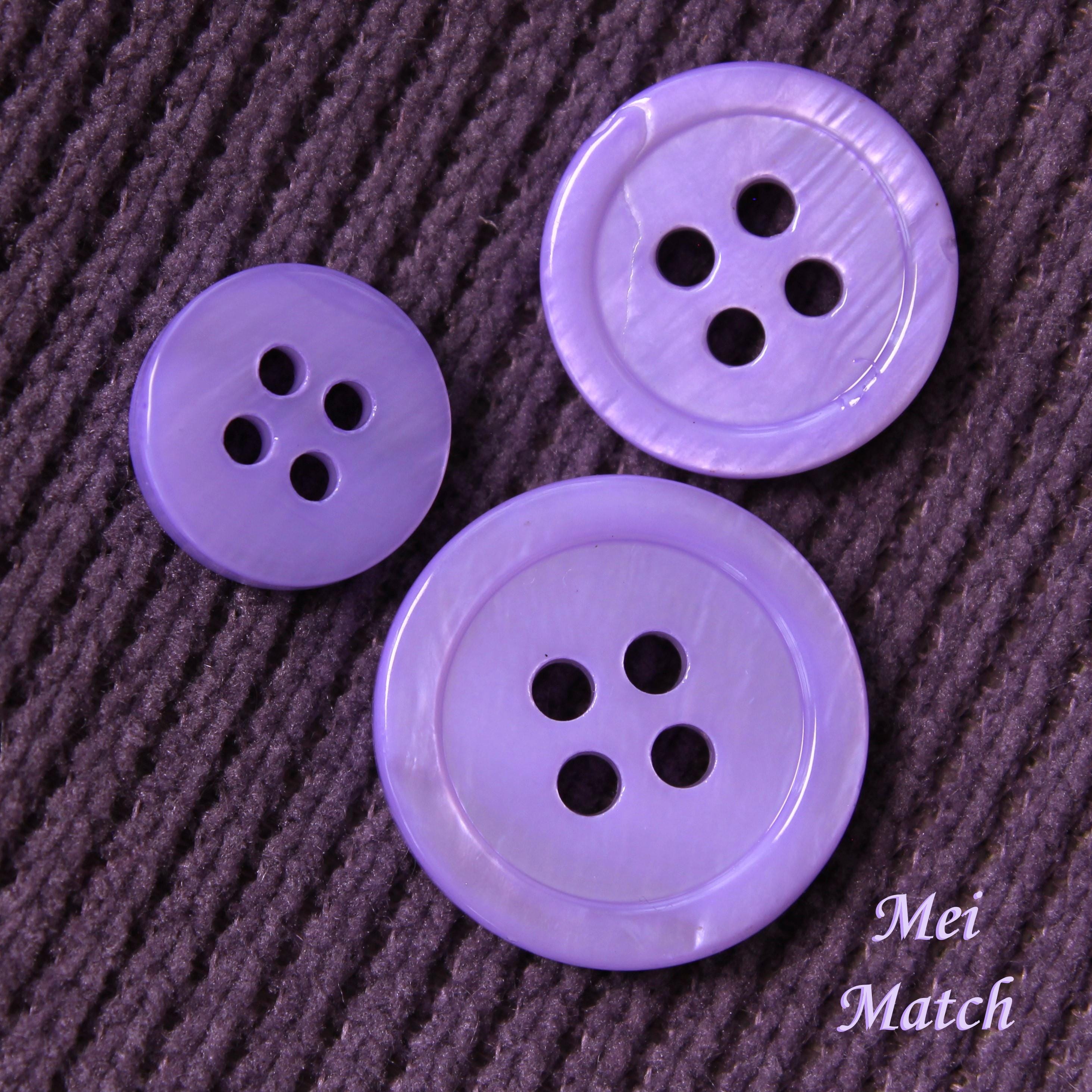 Lavender Purple Buttons, Natural Shell, 10mm to 20mm, Pack of 10(B979 ...