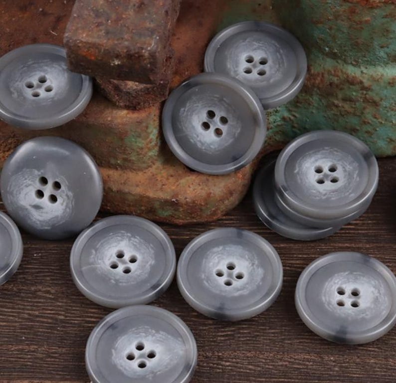 Plastic Grey Marble Buttons, 15mm, 20mm, 23mm, 25mm, Pack of 10(B1759 ...