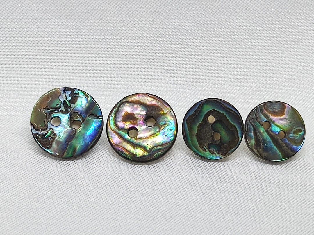 Abalone Natural Shell Buttons, 11.5mm, 15mm, Every Button is Unique ...