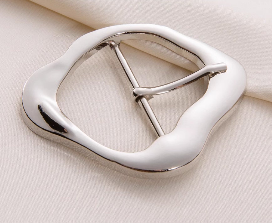 Silver Tone Belt Buckles, Irregular Shape, Fit Belf 40mm/1.57, 2 ...