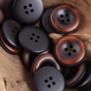 Buttons Dark Brown, Plastic, 15mm, 17.5mm, 20mm, 23mm or 25mm, Pack of ...