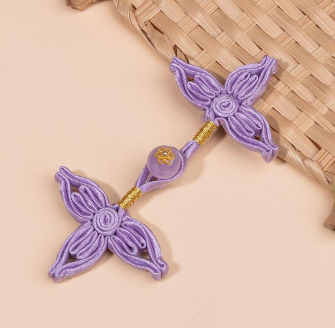 Lavender Butterfly Frog Closures 9.5 Cm × 4.5 Cm,decorative Satin ...