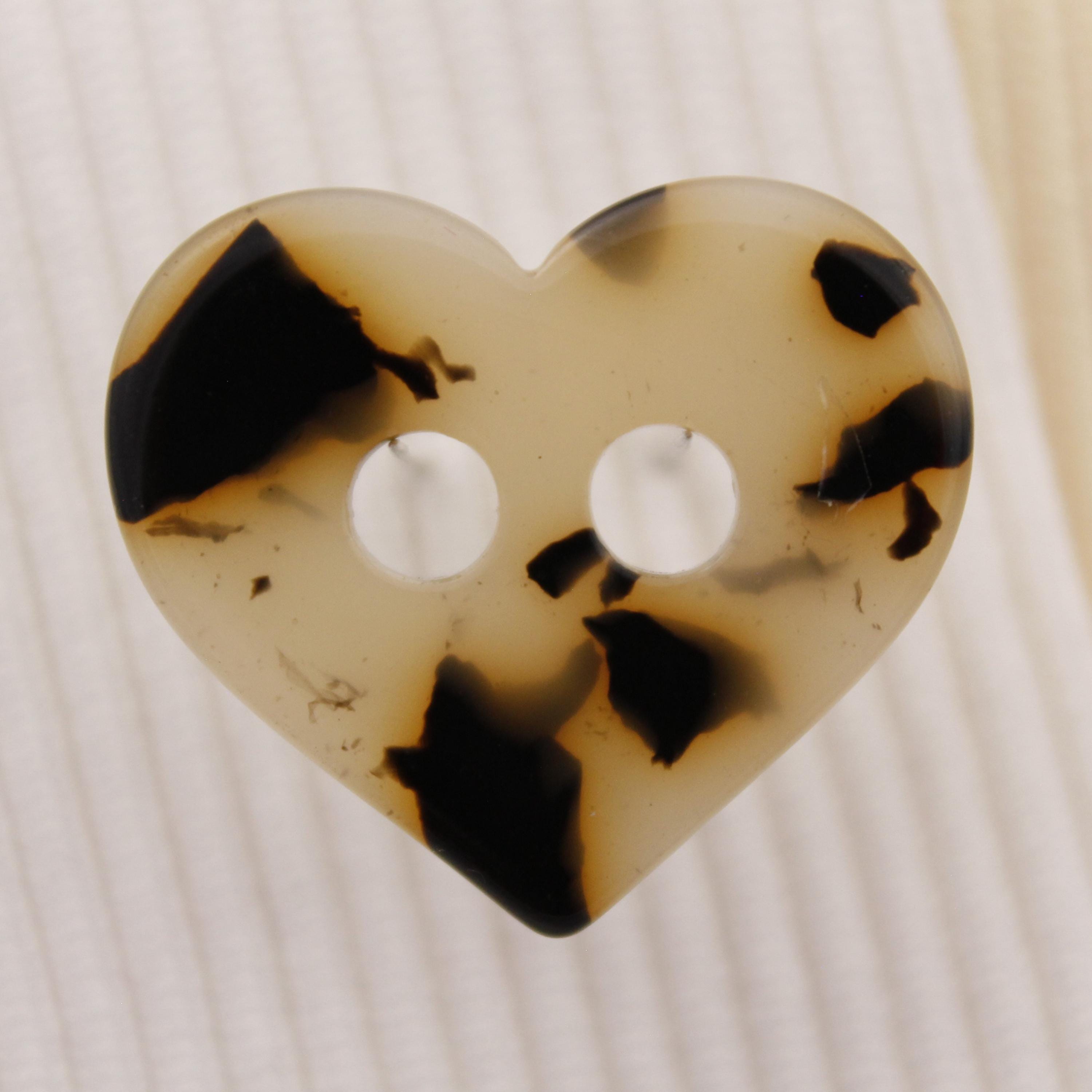 Leopard Print Buttons in Heart Shape, 29mm/1.14", Plastic, Pack of 5 ...