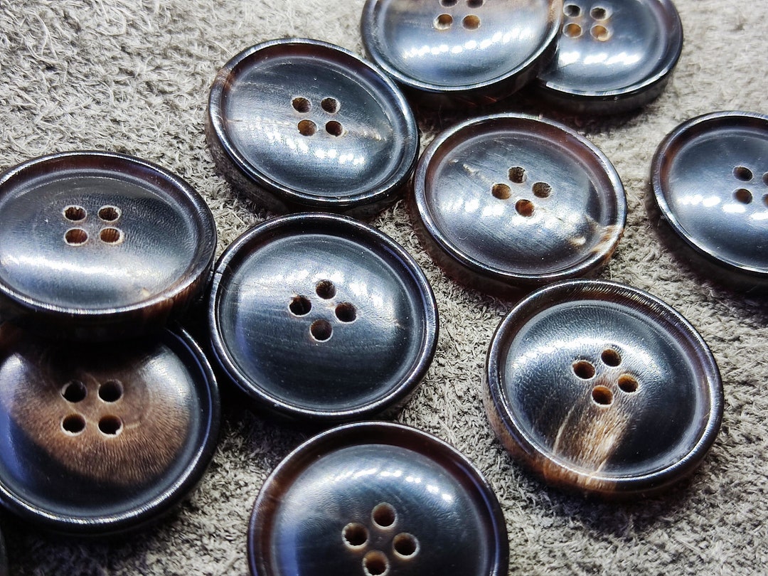 Dome Design Buttons, Natural Horn, Brown, 15mm to 28mm, Pack of 6(B706 ...