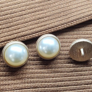 Buttons With Round Gold Outer, Faux Pearl Center With Shank, Pearl ...