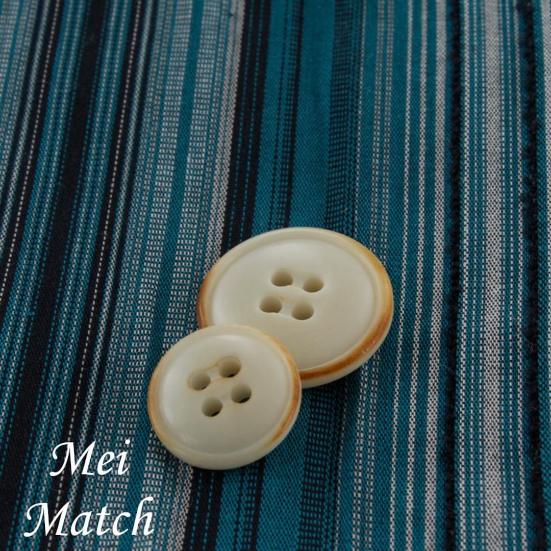 Burnt Rim Design Corozo Buttons Beige, 15mm, 20mm or 25mm, Pack of 10 ...