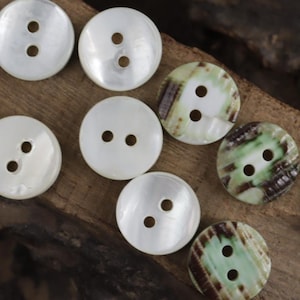 Mother of Pearl Shell Buttons, One Side is White, the Other Size is ...
