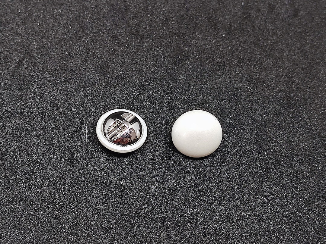 Half Dome Ivory Pearl Effect Buttons, 12mm, 15mm, 17mm, 19.5mm, Metal ...
