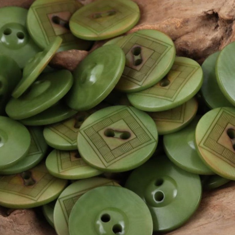 Green Buttons - Etsy