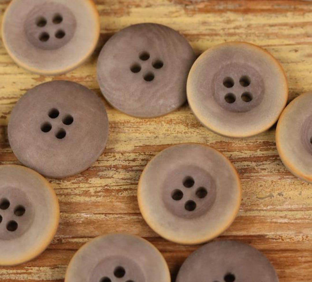 Corozo Buttons With Burnt Rim, Brown and Grey Tones , 15mm, 18mm, 20mm ...