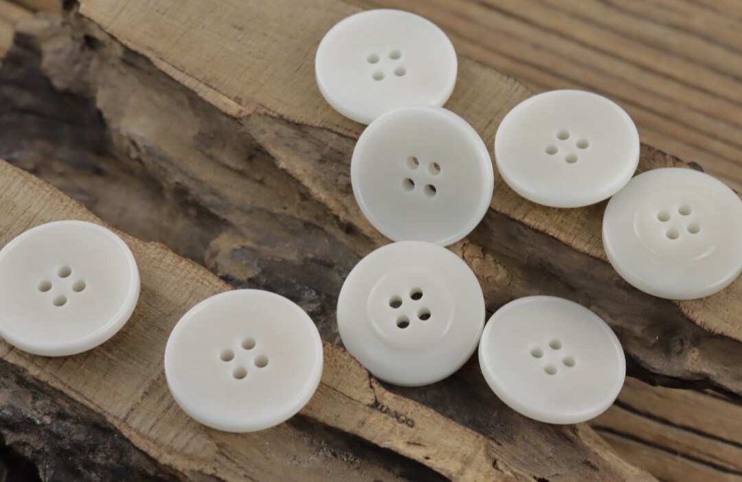 Ivory White Buttons, Natural Corozo, Thin Rimmed, 15mm, 20mm, 25mm ...