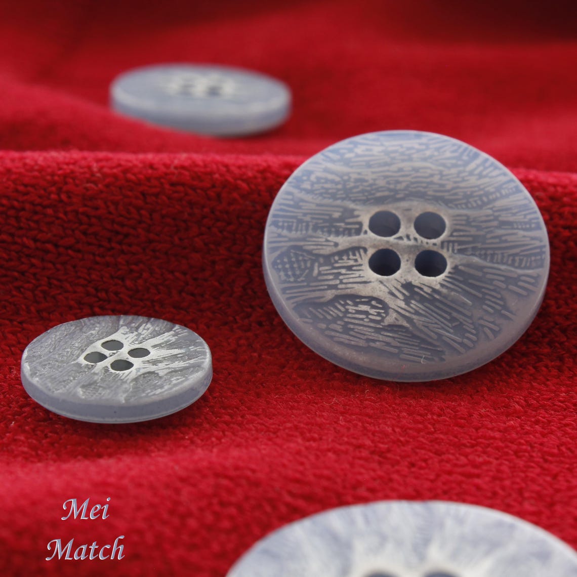 Buttons Light Blue, Seawater Pattern, Plastic, 15mm, 20mm or 25mm, Pack ...