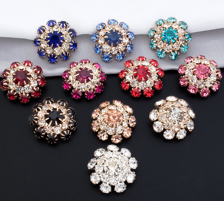 Sparkling Rhinestone Buttons With Shank 21 Mm 0.82 - Etsy
