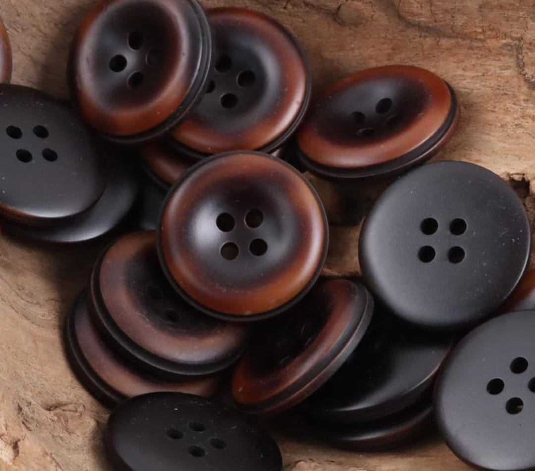 Buttons Dark Brown, Plastic, 15mm, 17.5mm, 20mm, 23mm or 25mm, Pack of ...