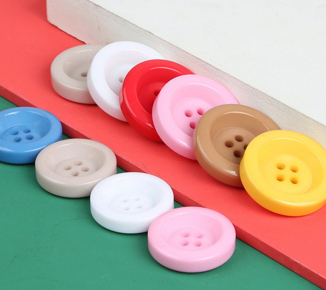 10PCS Thick Buttons With Edge, Plastic Buttons,18mm to 34mm - Etsy