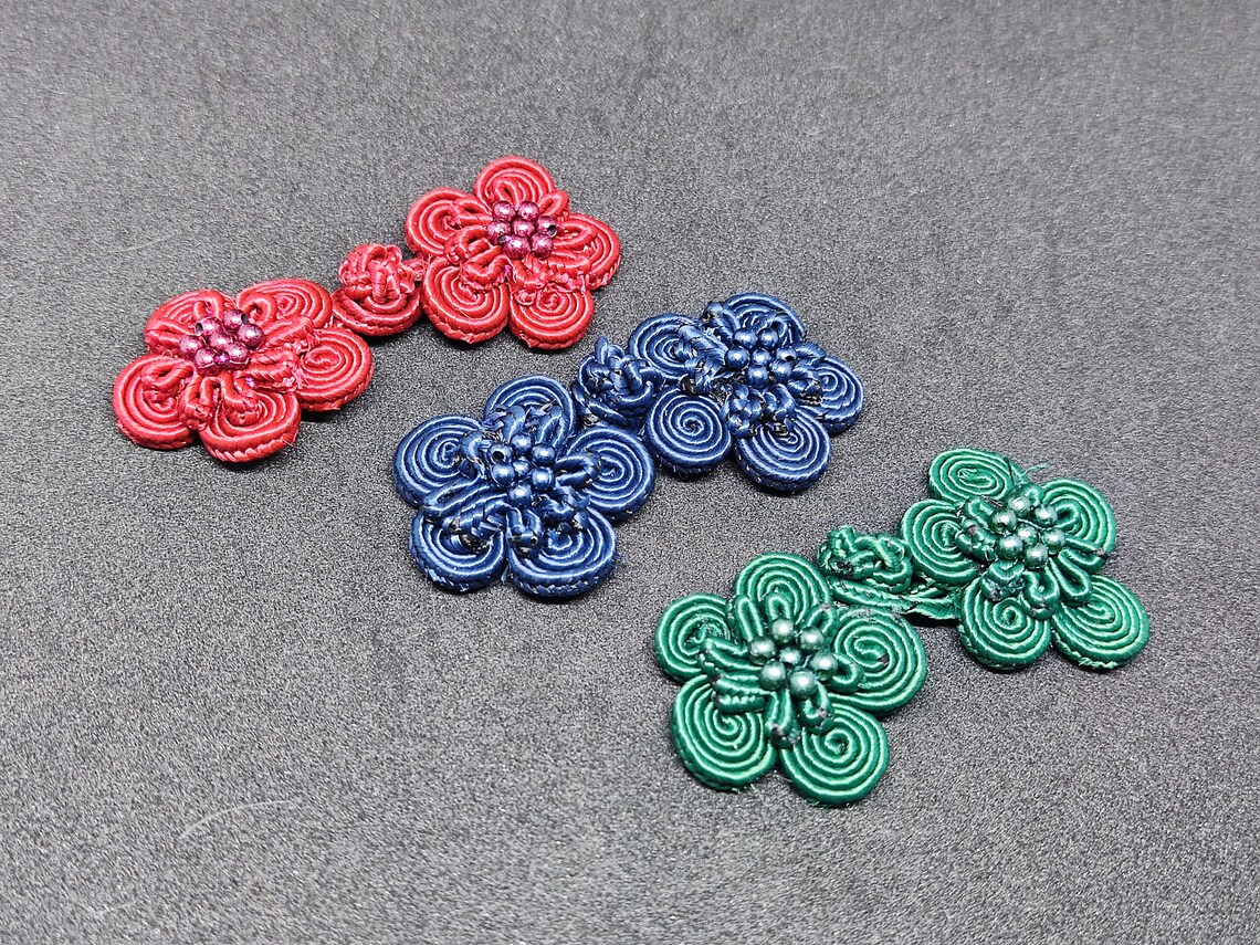 Chinese Frog Closures, Sakura Flower Design, 18 Colors, Set of 5(B277 ...