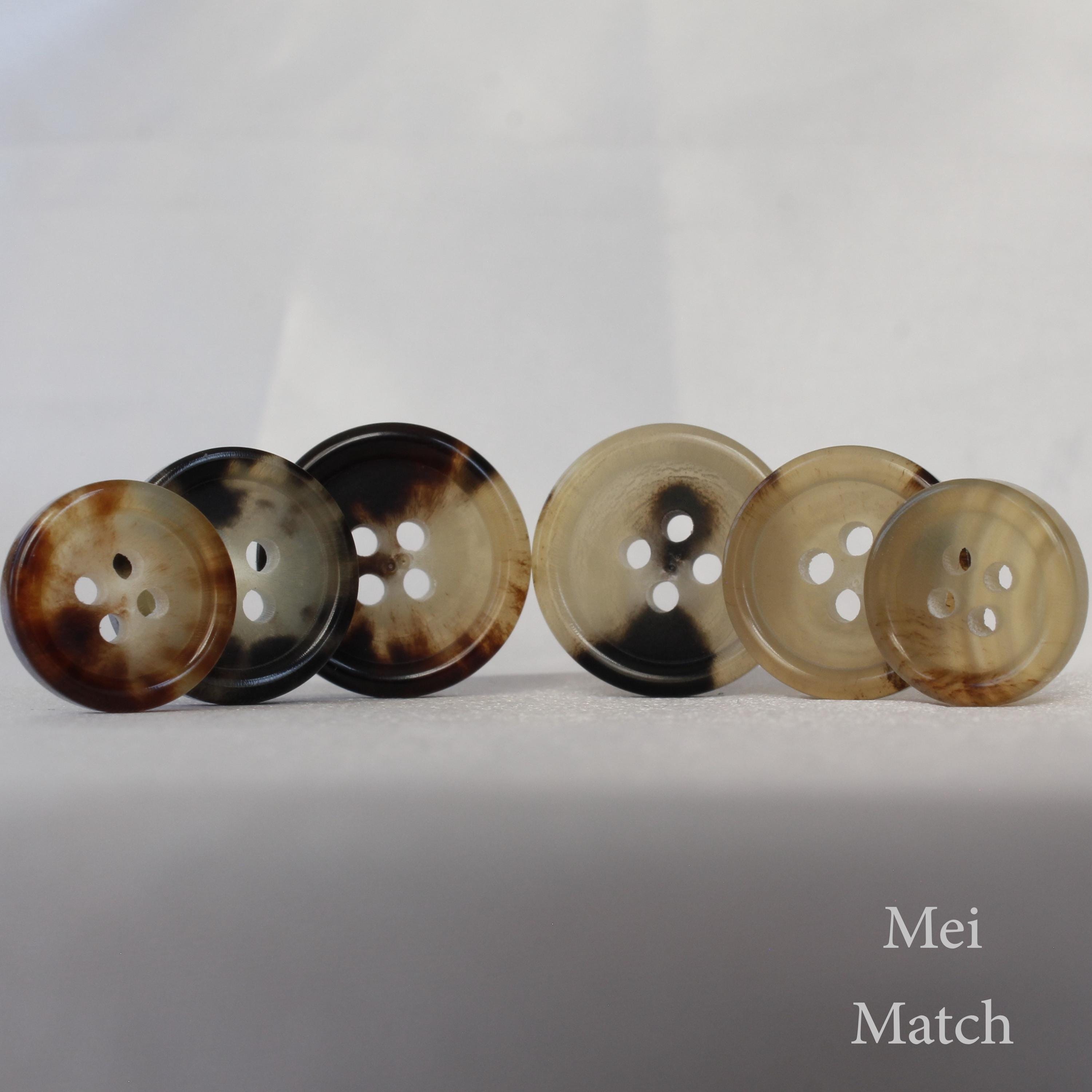Real Horn Buttons, Beige, Mingle, 15mm to 25mm, Colors Vary From Light ...