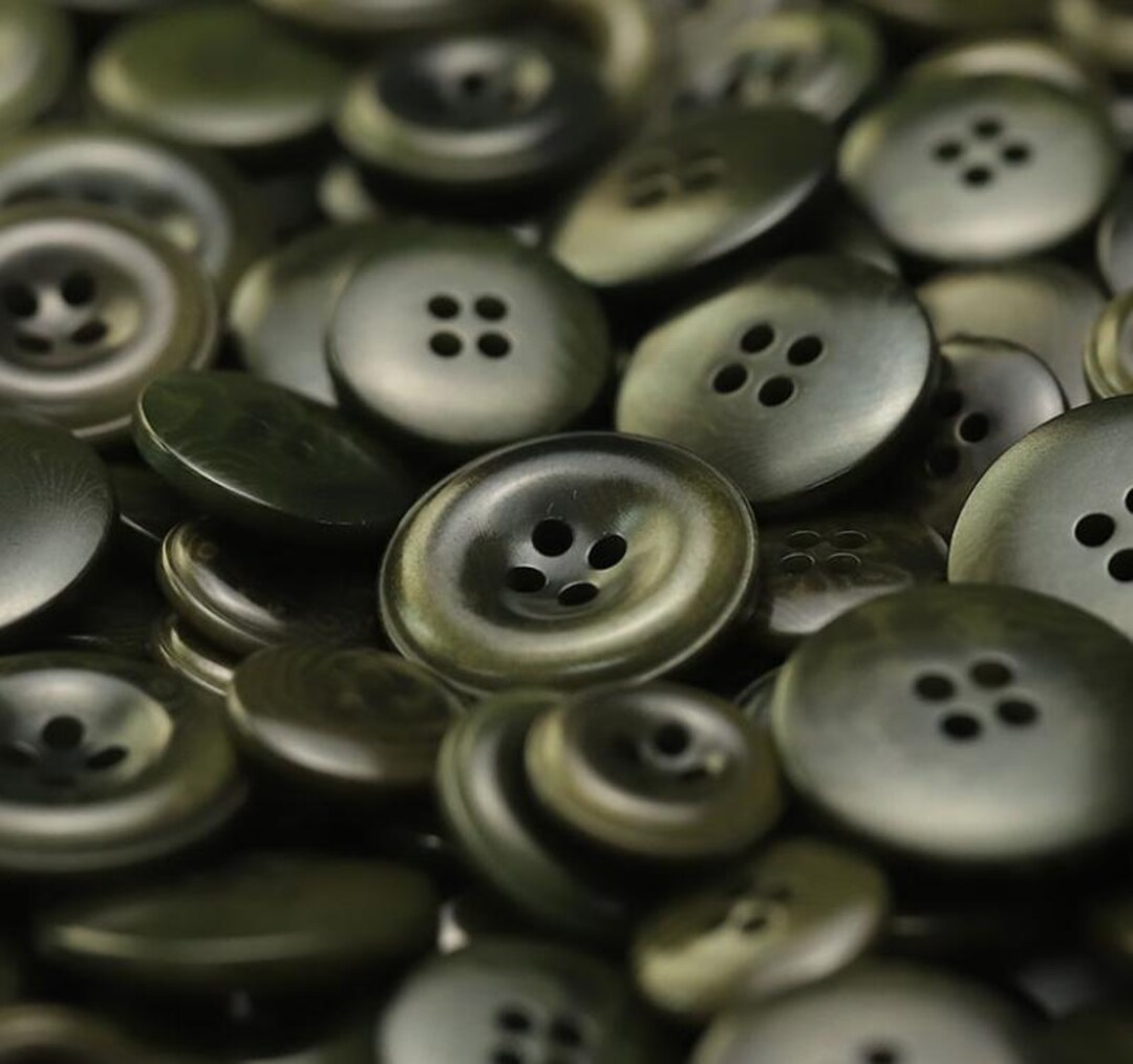 Corozo Buttons Olive Green, Round, 15mm, 17.5mm, 20mm, 21.5mm or 25mm ...