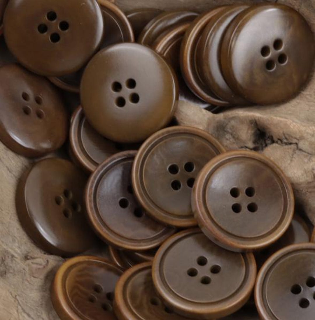 Coffee Brown Buttons, Corozo, Burnt Rim, 11.5mm, 15mm, 20mm, 25mm, Pack ...