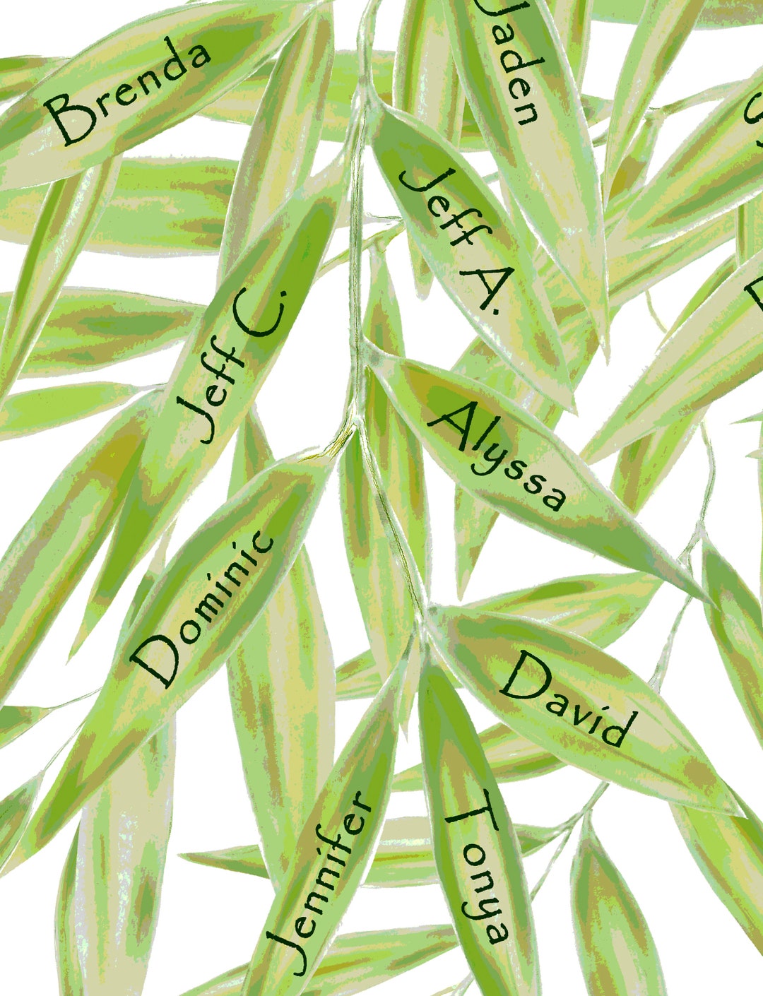 A PRINTABLE JPEG File With Colleague, Team or Class Names Sitting in ...