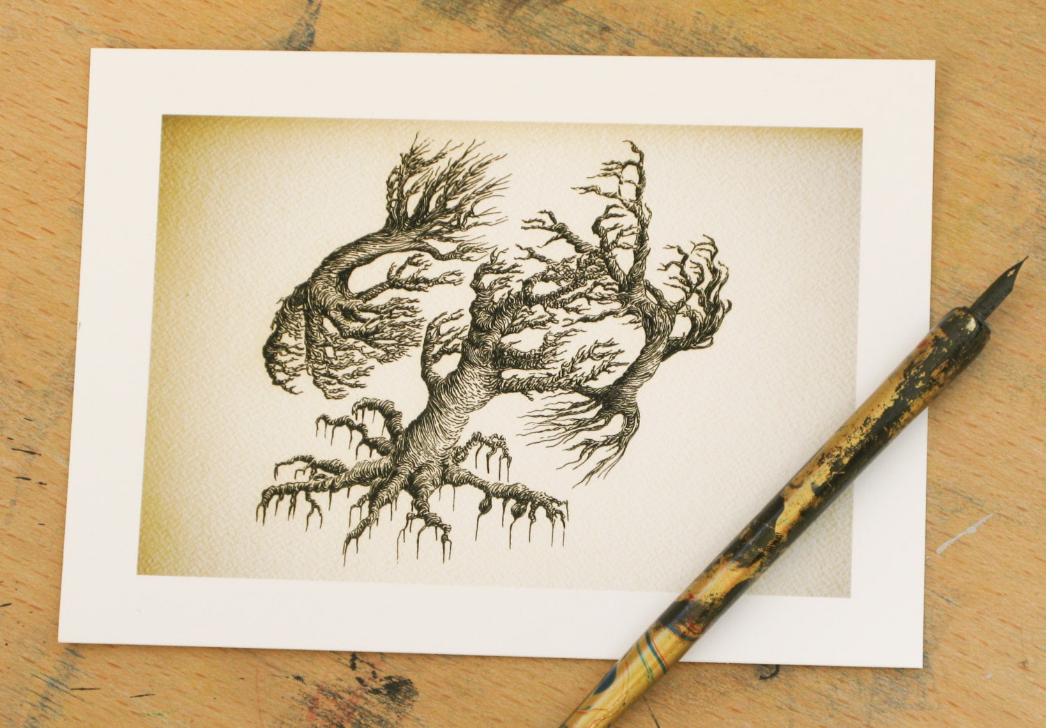 Ink Pen Tree Art