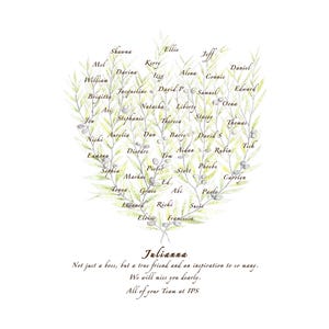 Printable Olive Artwork With Colleague Names and Personalised Message ...
