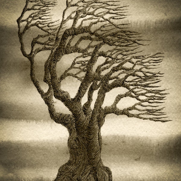 Windswept Tree - Etsy
