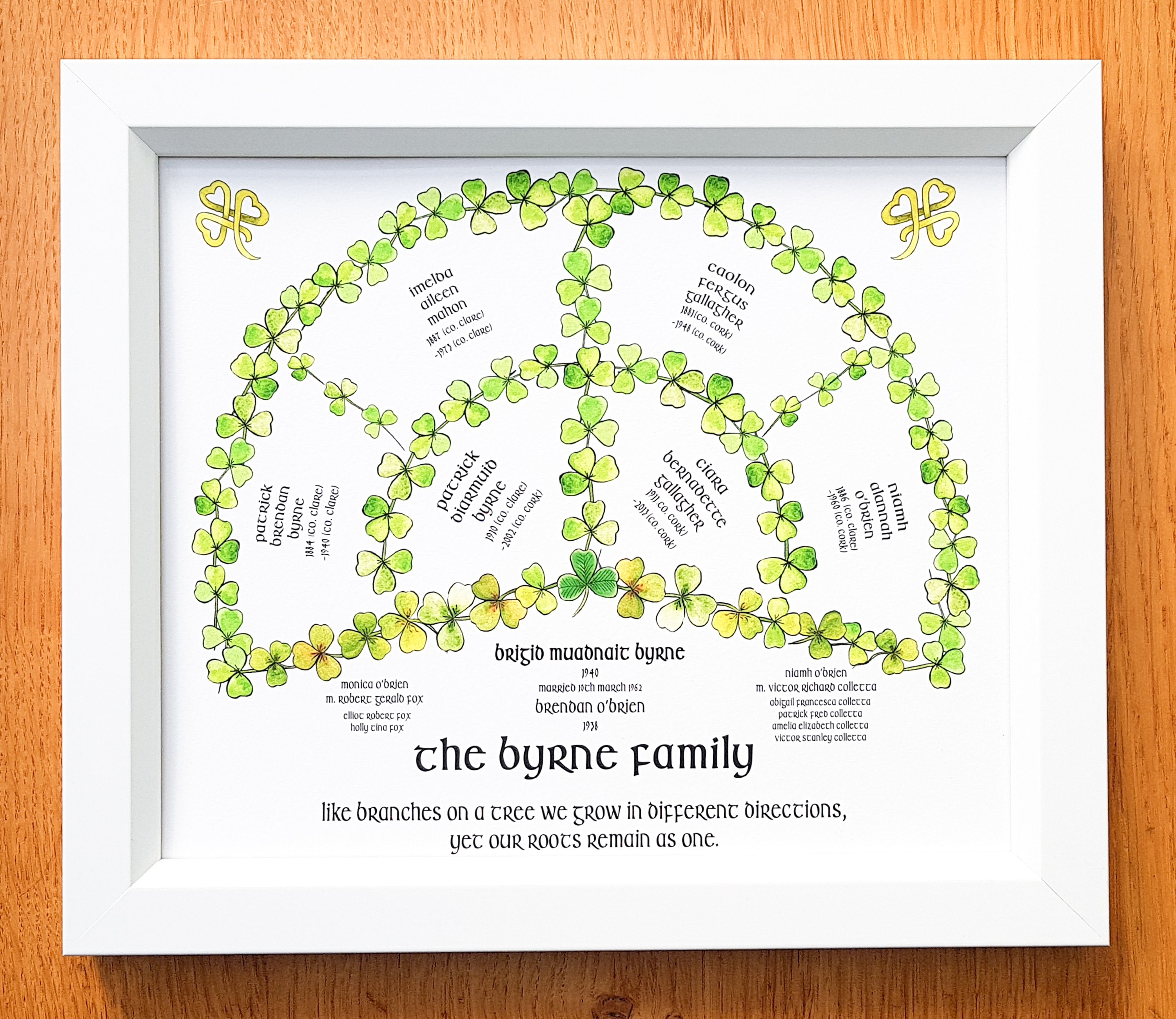 Framed Family Tree Irish Ancestry Chart Genealogy Fan Print - Etsy Ireland