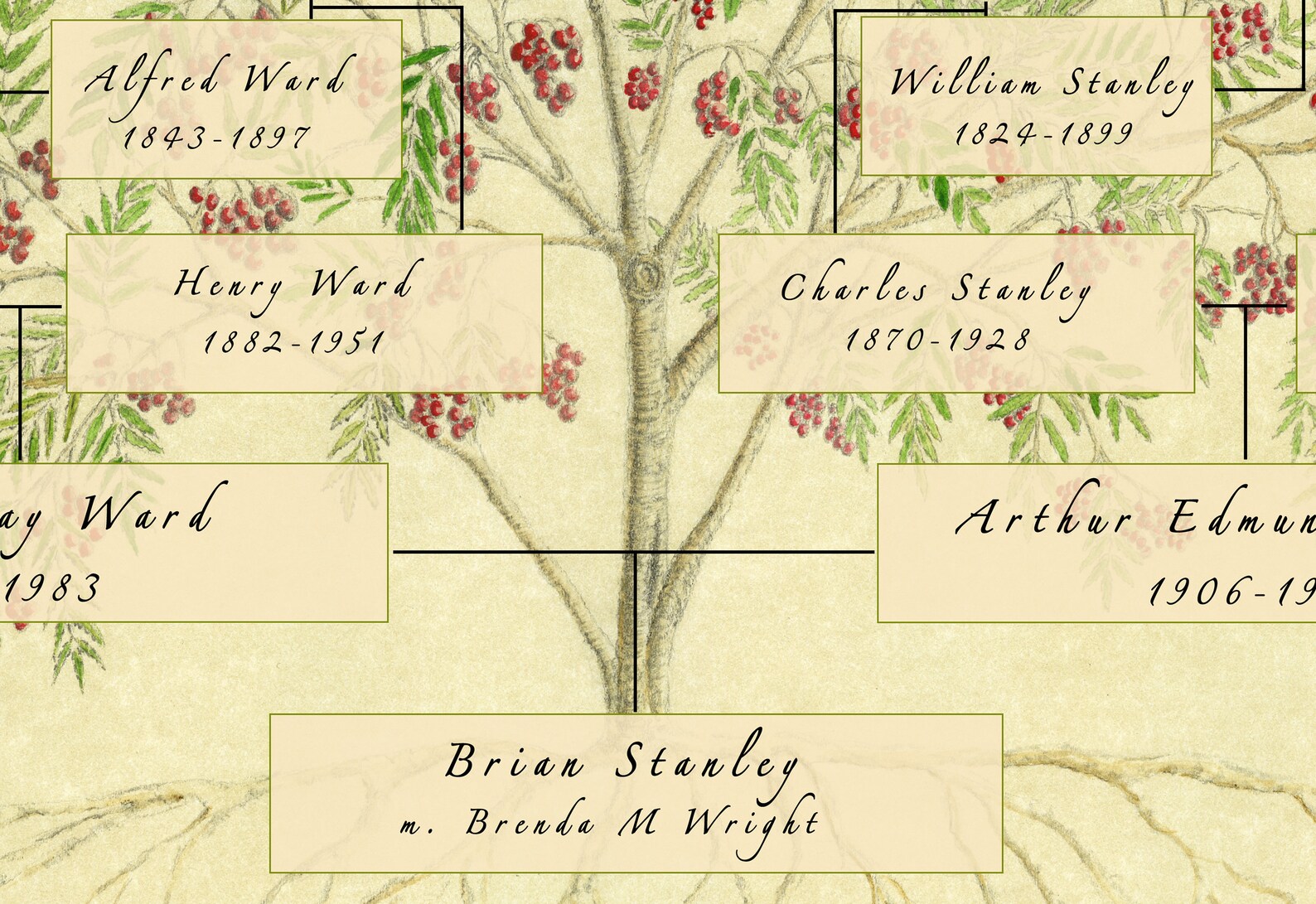 Framed Family Tree, Genealogy Chart, Ancestor Descendant Gift ...