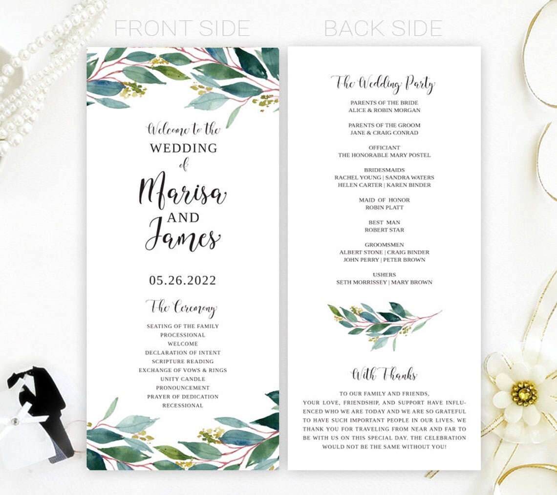 Wedding Programs PRINTED Ceremony Programs for Wedding | Etsy