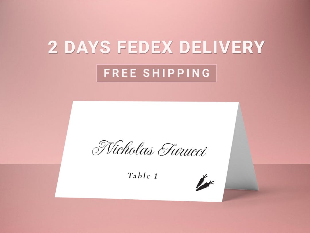 Custom Place Cards for Wedding, Printed Placecards With Guest Names ...