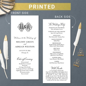 Order of Service Programs Custom Wedding Reception Programs Ceremony ...