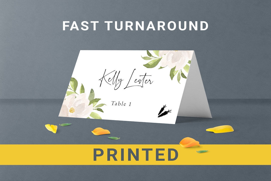 Floral Place Cards Wedding Printing Placecards With Guest Names Custom ...