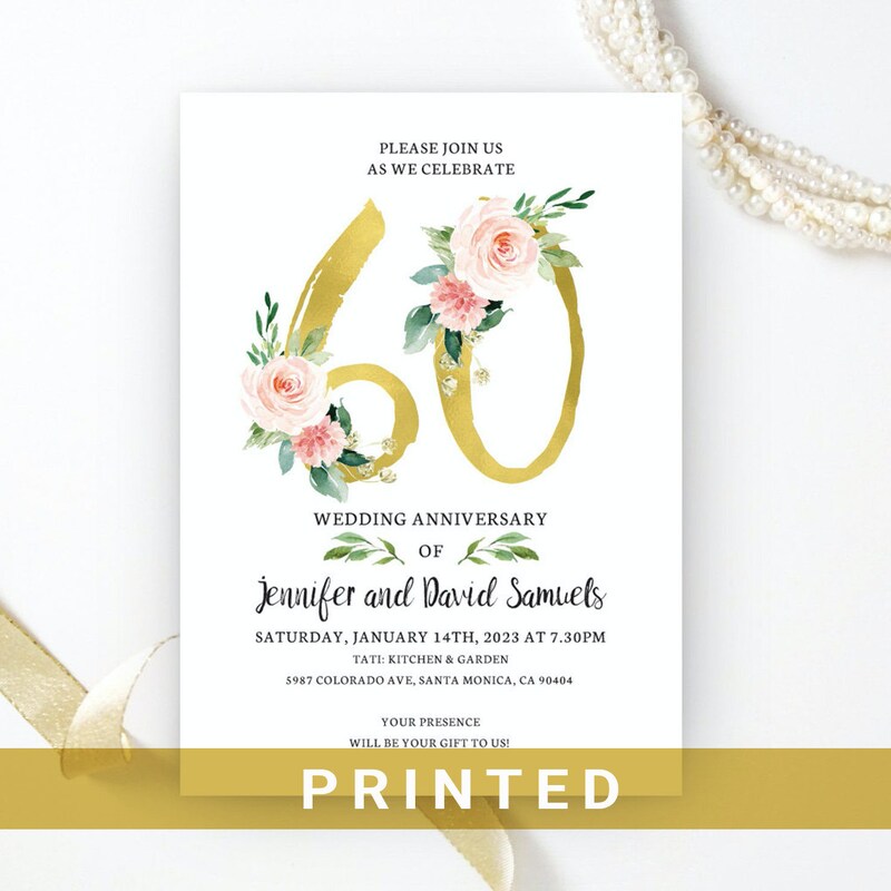 60th Wedding Anniversary Invitations - Etsy