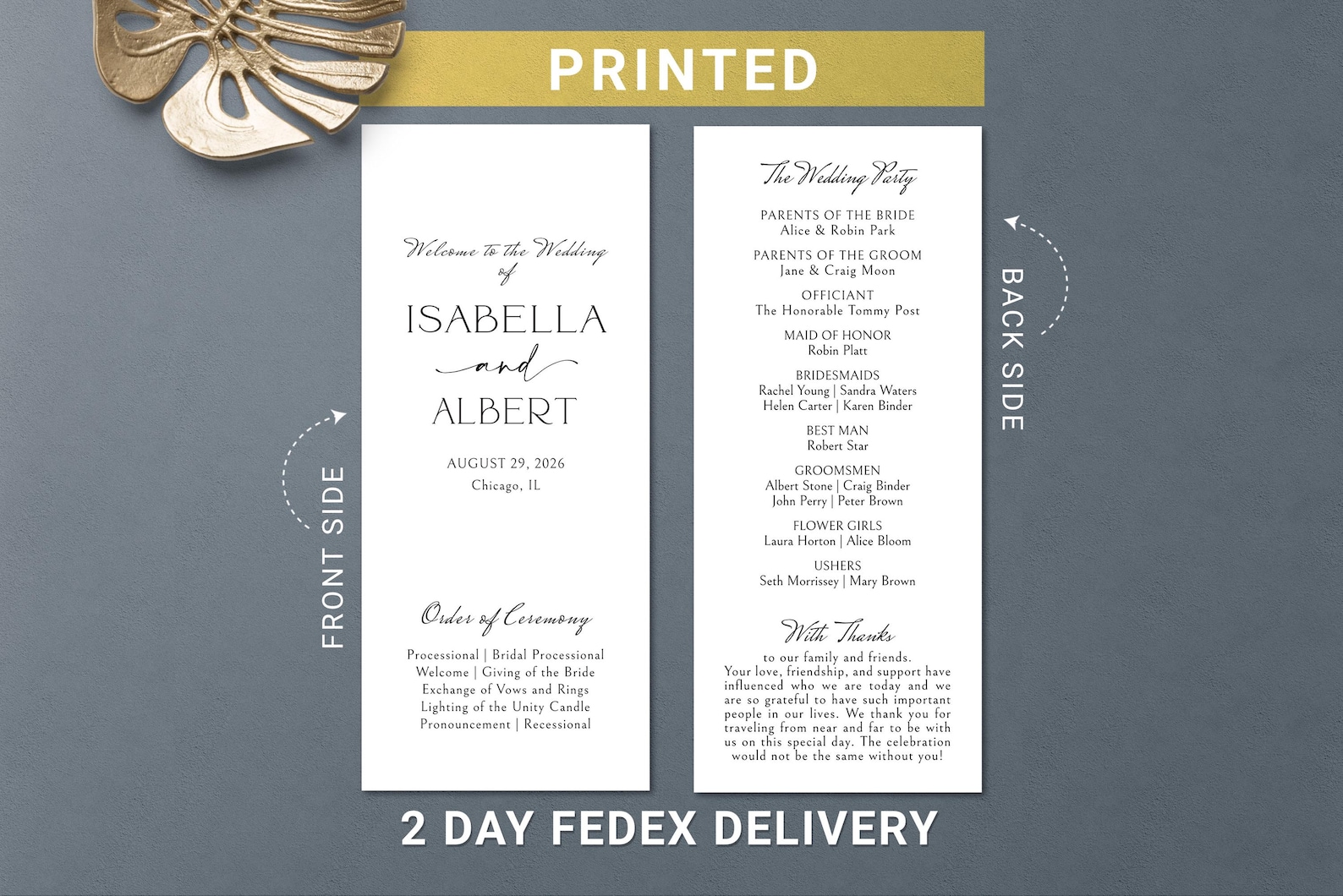 Wedding Programs PRINTED Ceremony Programs for Wedding Cheap Program ...