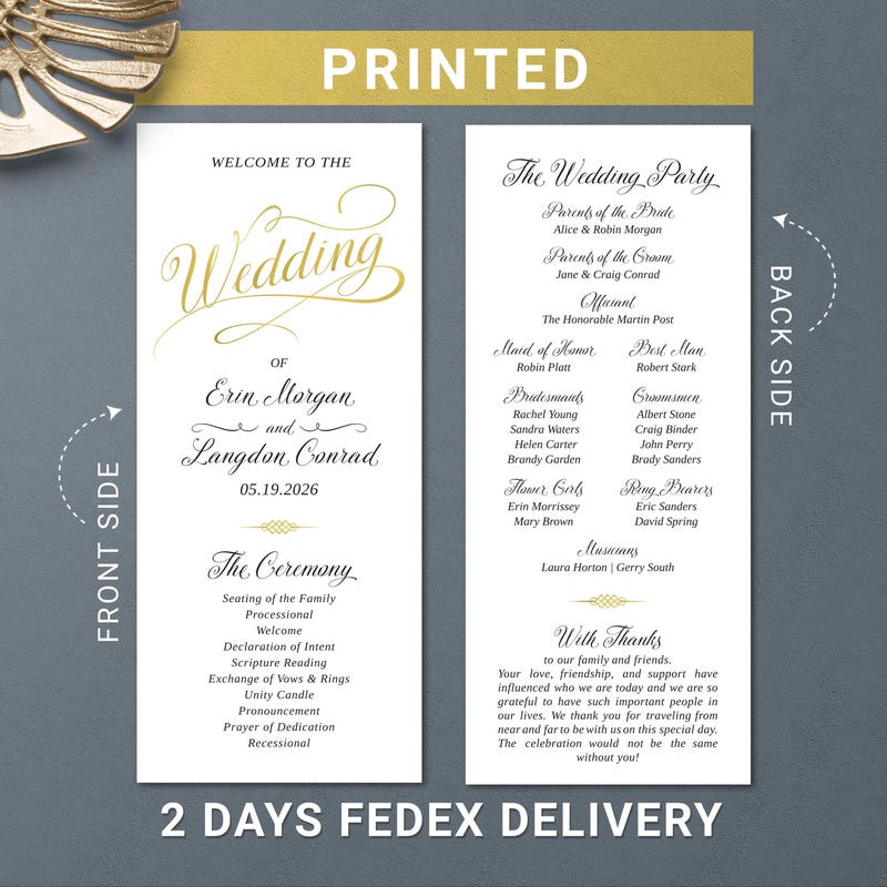 Ceremony Program Fan - Etsy